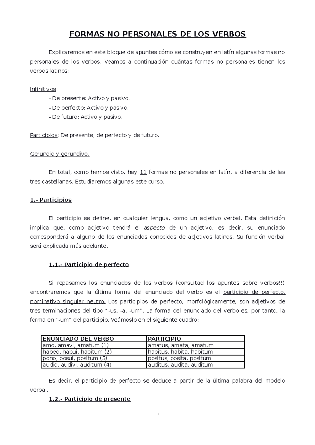 Formas NO Personales DE LOS Verbos - FORMAS NO PERSONALES DE LOS VERBOS ...