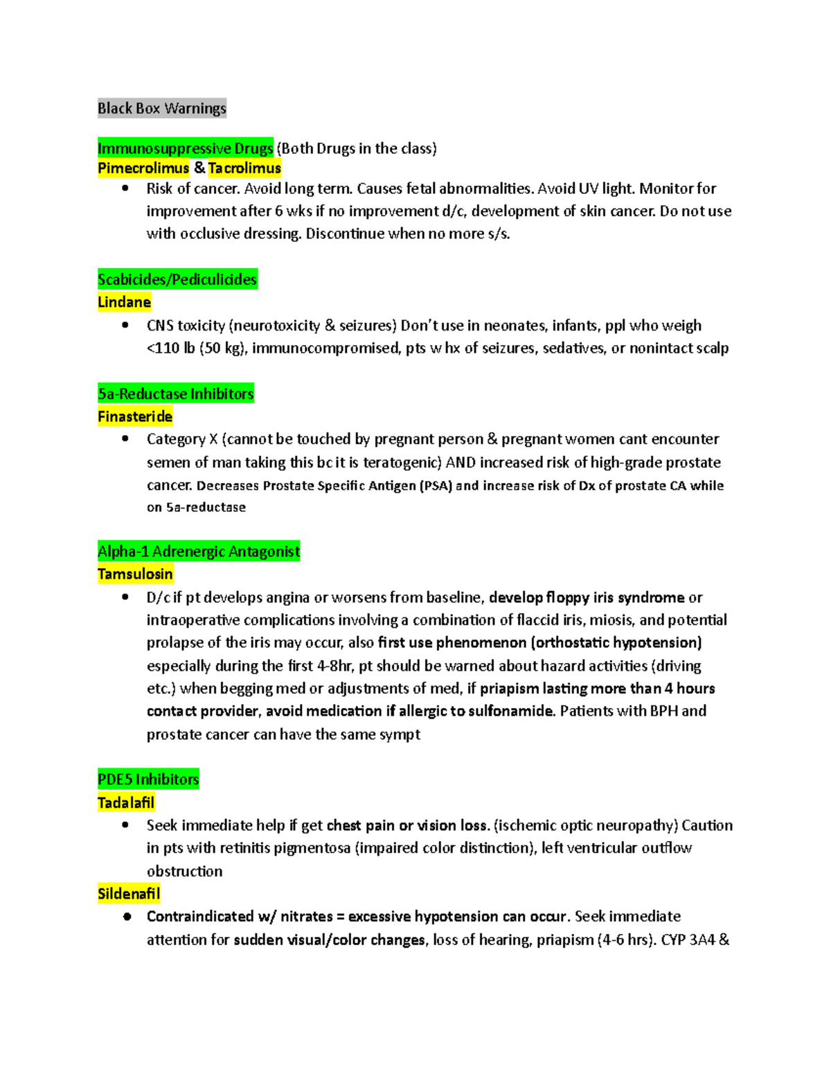 Black Box Warnings - Black Box Warnings Immunosuppressive Drugs (Both ...