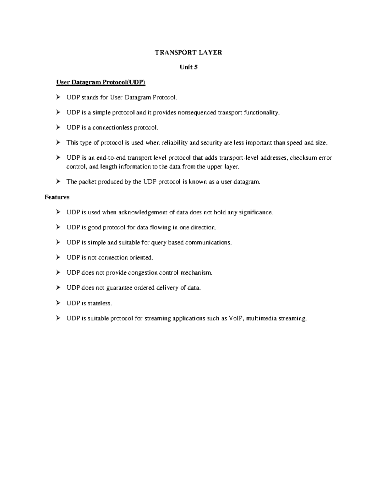 Cn 5 unit -pdf - Jntuk affiliated syllabus r20 - TRANSPORT LAYER Unit 5 ...