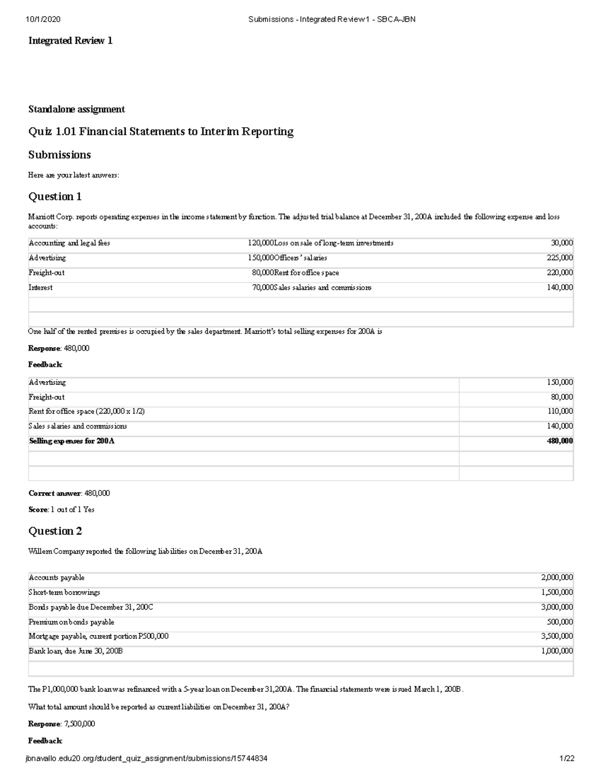 Pdfcoffee - Reviewer - Integrated Review 1 Standalone assignment Quiz 1 ...