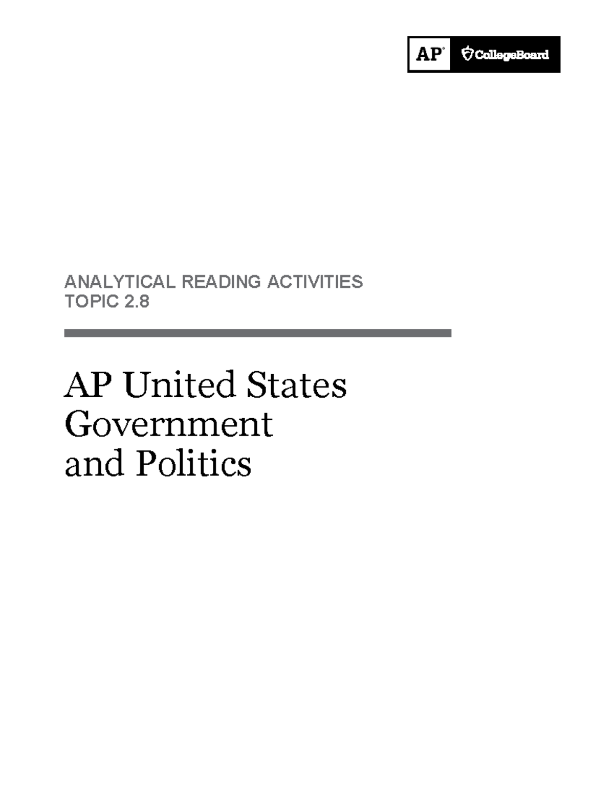 Analytical Reading Activity Topic 2 8 Student v3 - ANALYTICAL READING ...