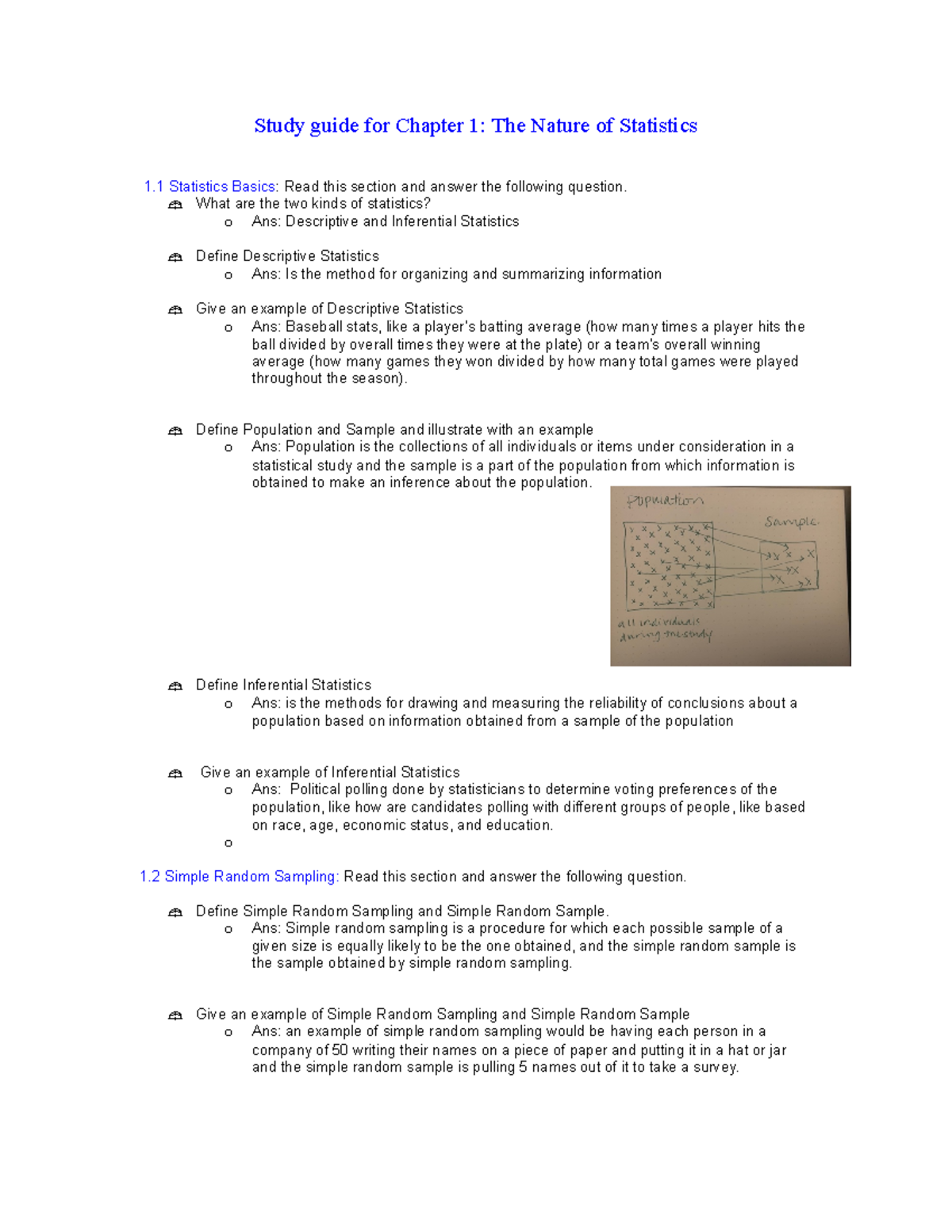 Chapter 1 Reading Assignment - Study guide for Chapter 1: The Nature of ...