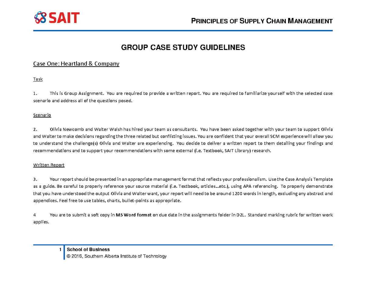 Group Case Study 1 Guidelines 2-10 Heartland and Company - 1 School of ...