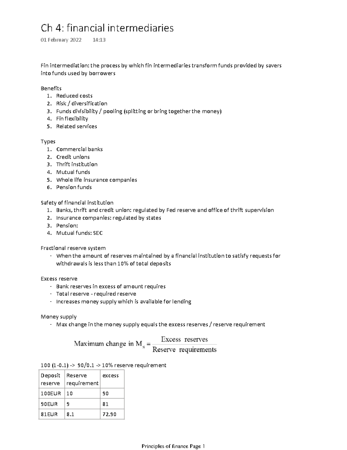 Finance Ch 4 financial intermediaries - Fin intermediation: the process ...