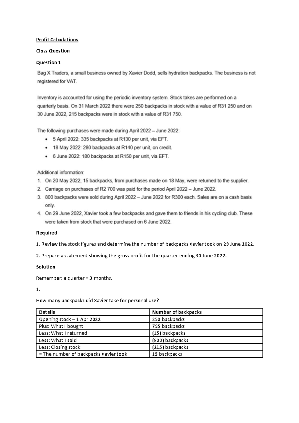 Cobka 0 - Gross profit calculations - Final 5 - Profit Calculations ...