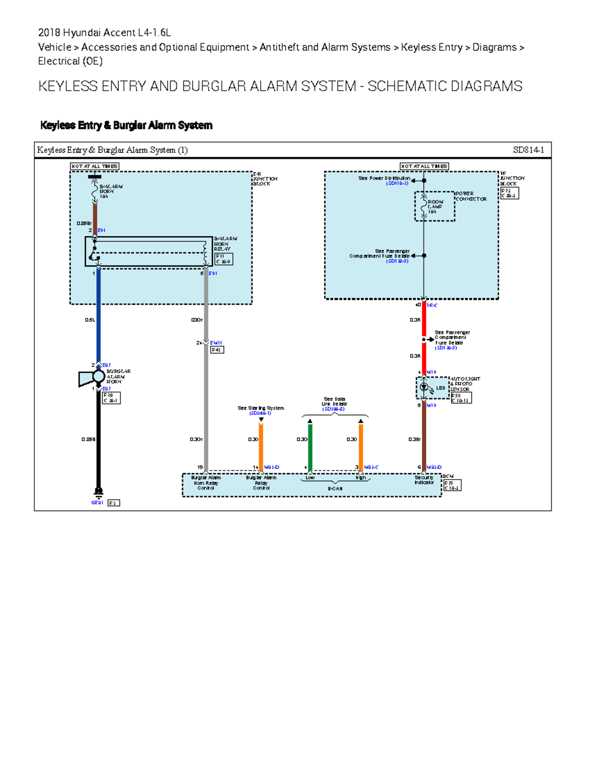 Keyless Entry and Burglar Alarm System - Schematic Diagrams (Keyless ...