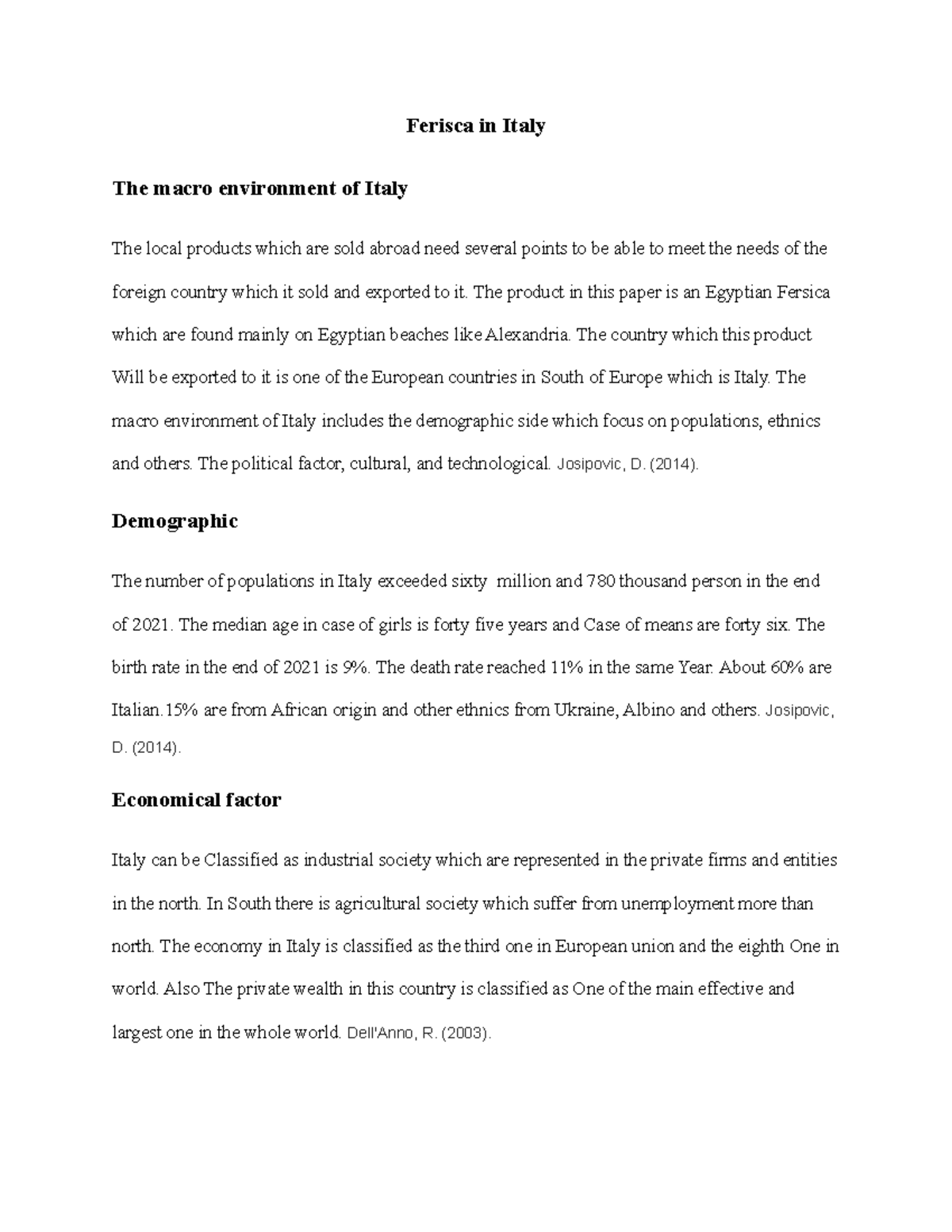 320-phase-1 خالد شوكت - assignments - Ferisca in Italy The macro ...