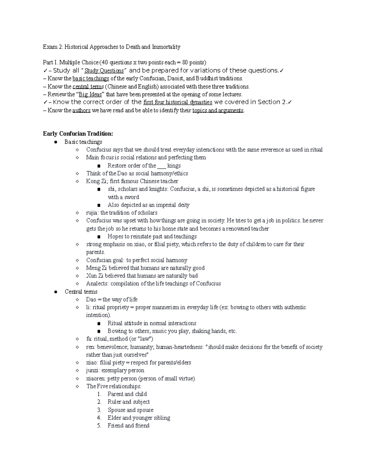 Chinese religion exam2 study guide - Exam 2: Historical Approaches to ...