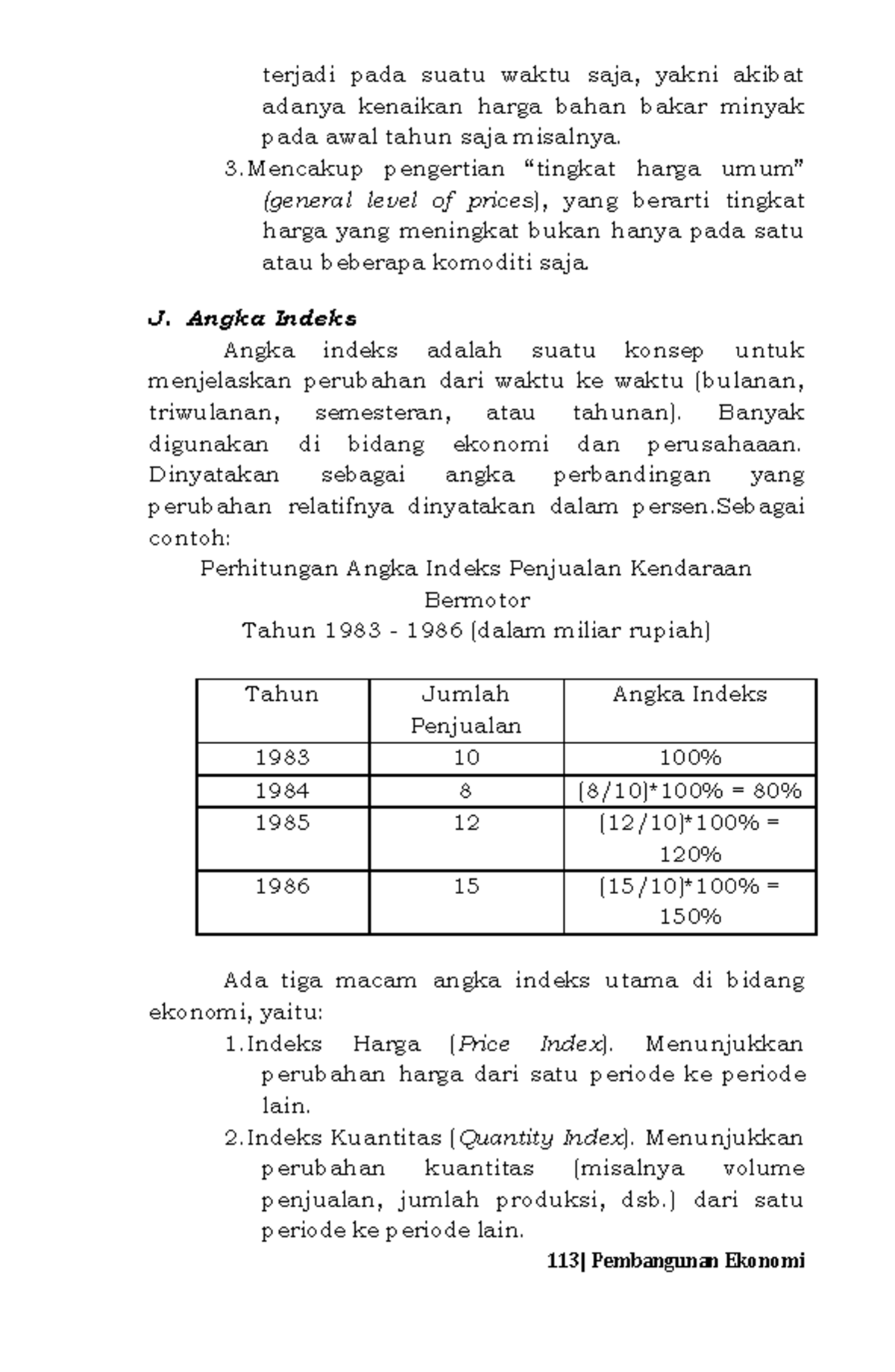 Angka Indeks - Notes - 113| Pembangunan Ekonomi terjadi pada suatu ...