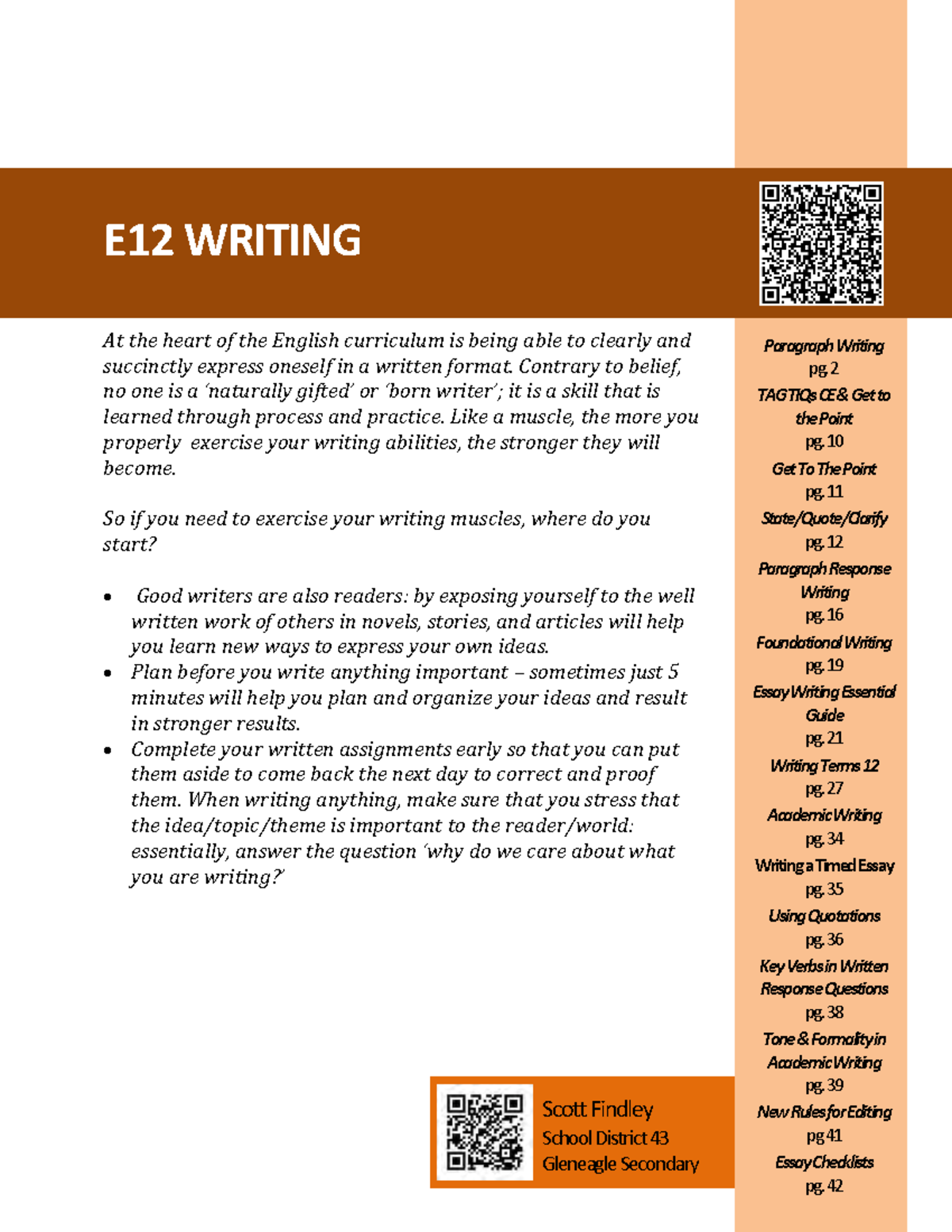 English 12 Writing Package - Scott Findley School District 43 Gleneagle ...