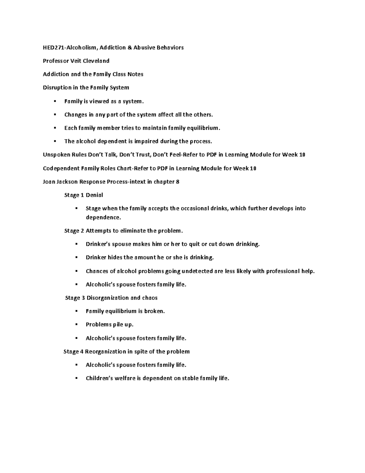 Addiction and the Family - HED271-Alcoholism, Addiction & Abusive ...