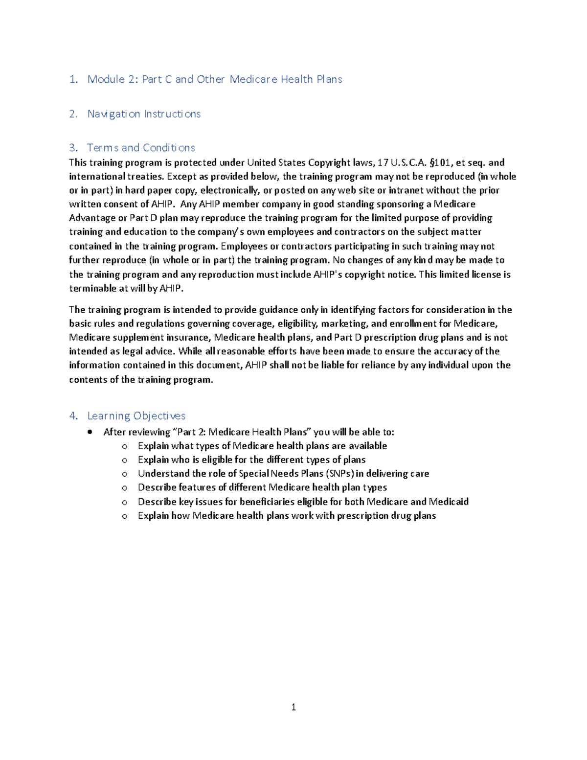 Medicare Module 2 PY2024 - 1. Module 2: Part C and Other Medicare ...