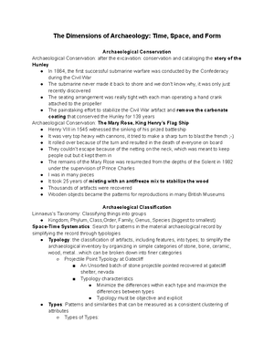 Archaeology Notes - Archaeology is the study of the human past through ...