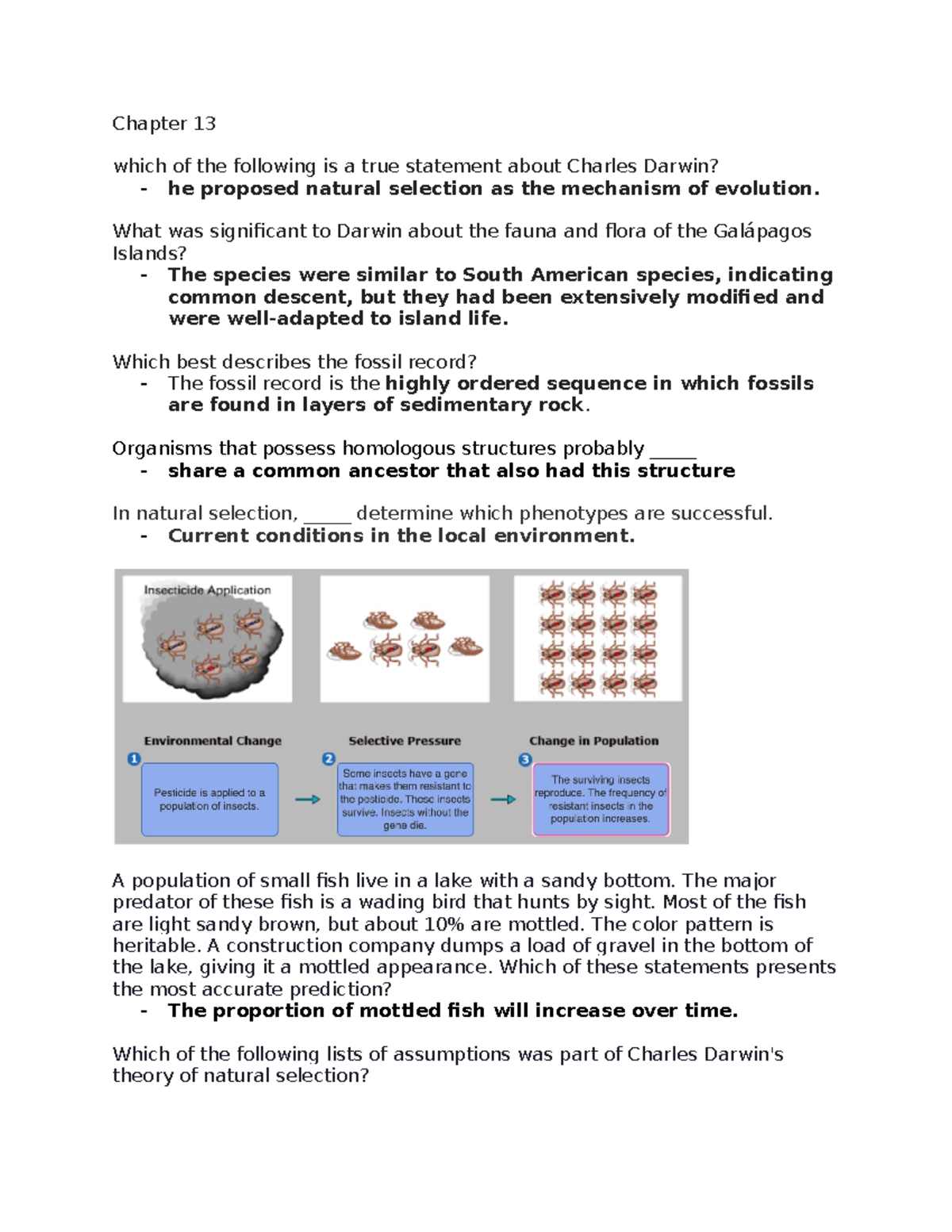 Bio 1011 ch 13-15 - bio chapter 13 - 15 - Chapter 13 which of the ...