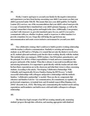 D096 d169 m13 study guide - Module 13: Collaborating with Colleagues and Other Professionals ...