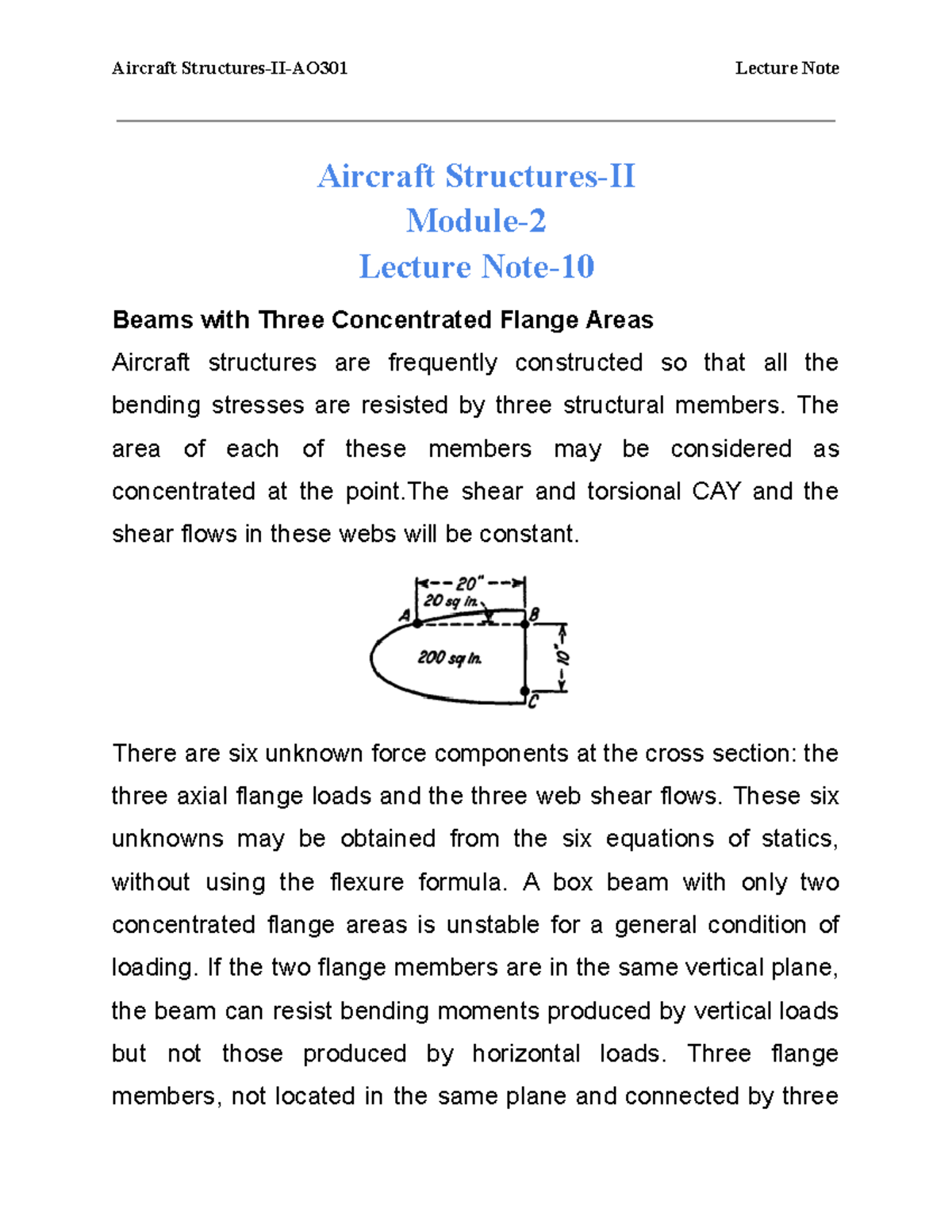 Aircraft Structures-II Module 2 Lecture Note 10 - Aircraft Structures-II Module- Lecture Note ...