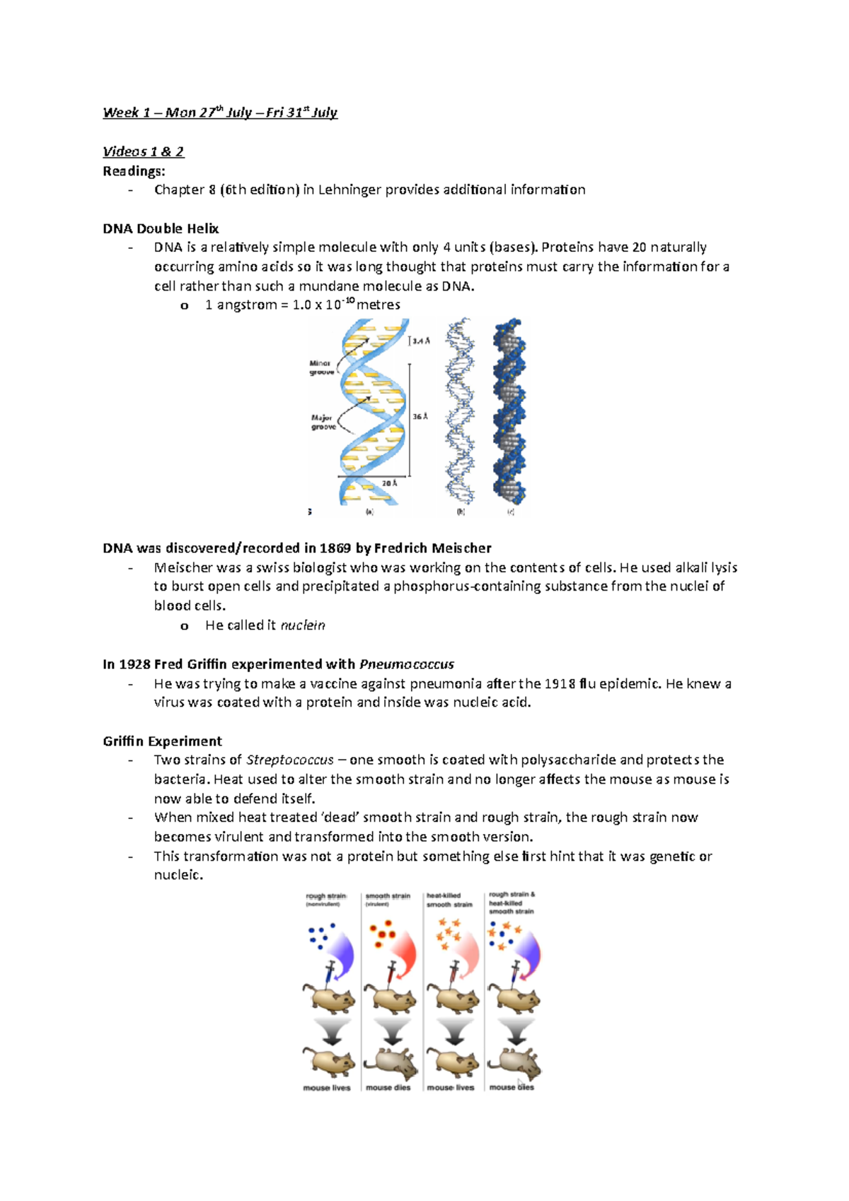 Week 1 Lecture Notes 1 Week 1 Mon 27 Th July Fri 31 St July Videos 1 And 2 Readings
