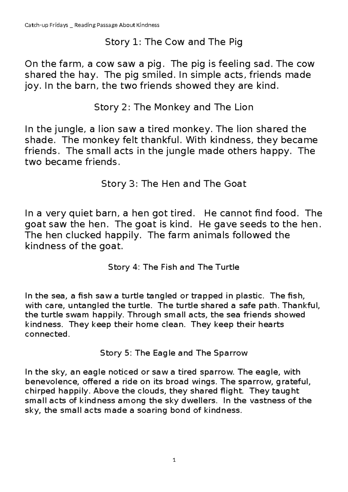 Stories-and-Verses-About-Kindness English-Cu F Jan 19-24 - Story 1: The ...