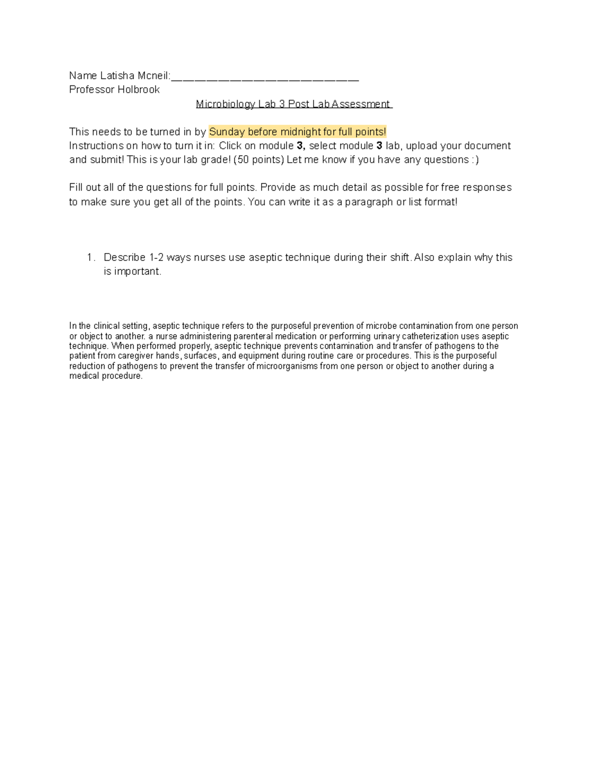 Post lab - Post lab worksheets - BIO 205 - Arizona College - Studocu