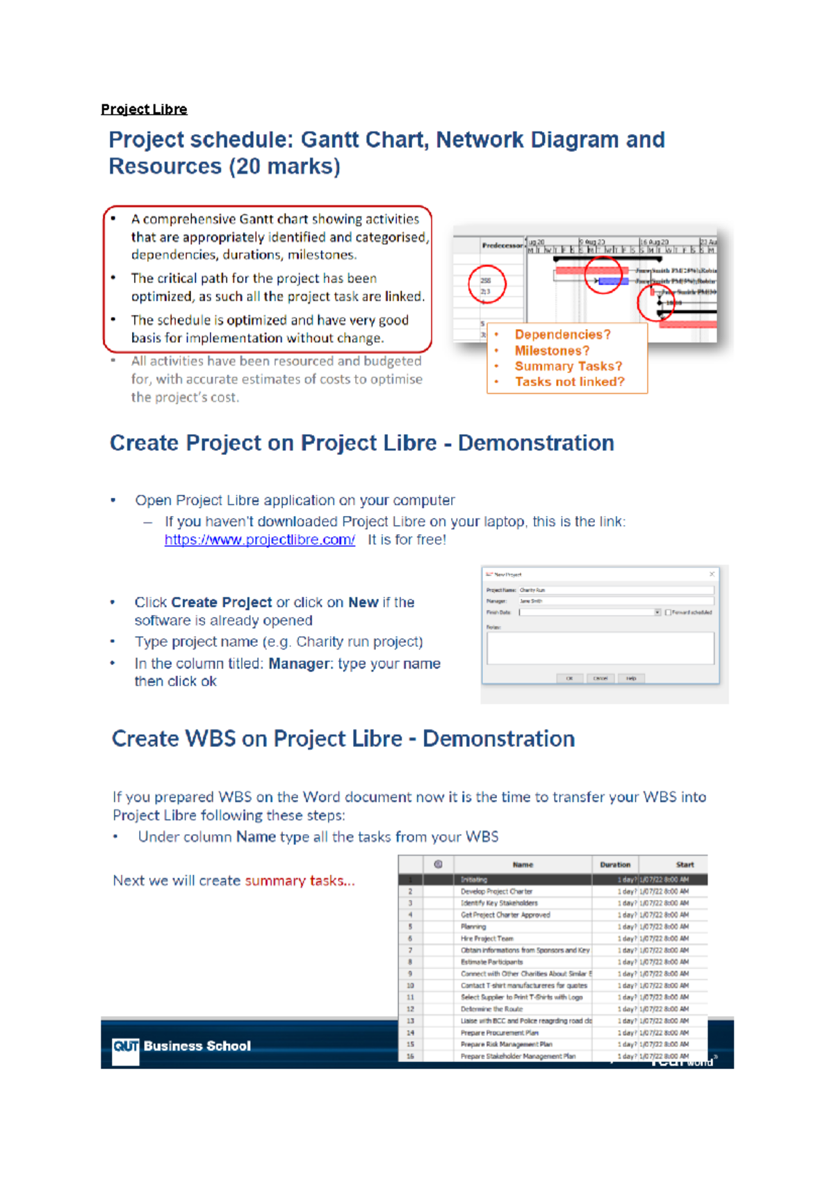 How to Use Project Libre - MGB237 - Project Libre - Studocu