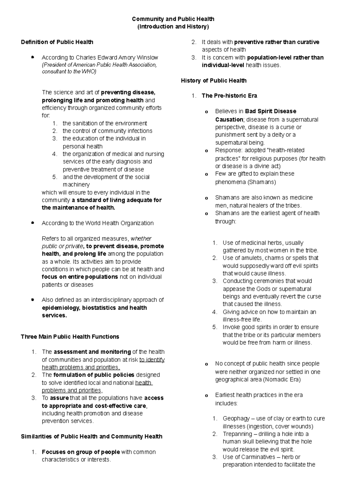 Introdutionto CPH - Community and Public Health (Introduction and ...