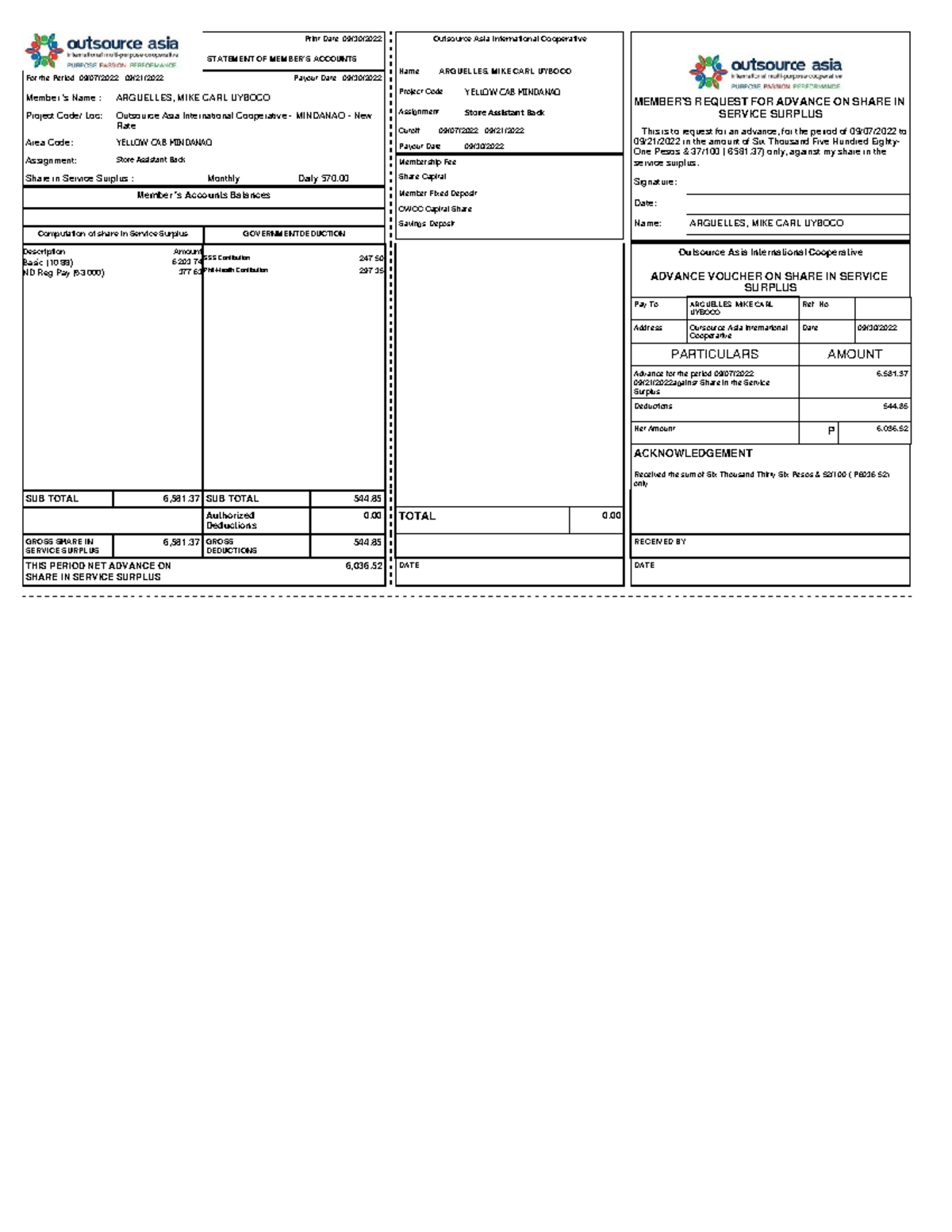 Arguelles-MIKE-CARL- Uyboco - Print Date :09/30/ STATEMENT OF MEMBER'S ...