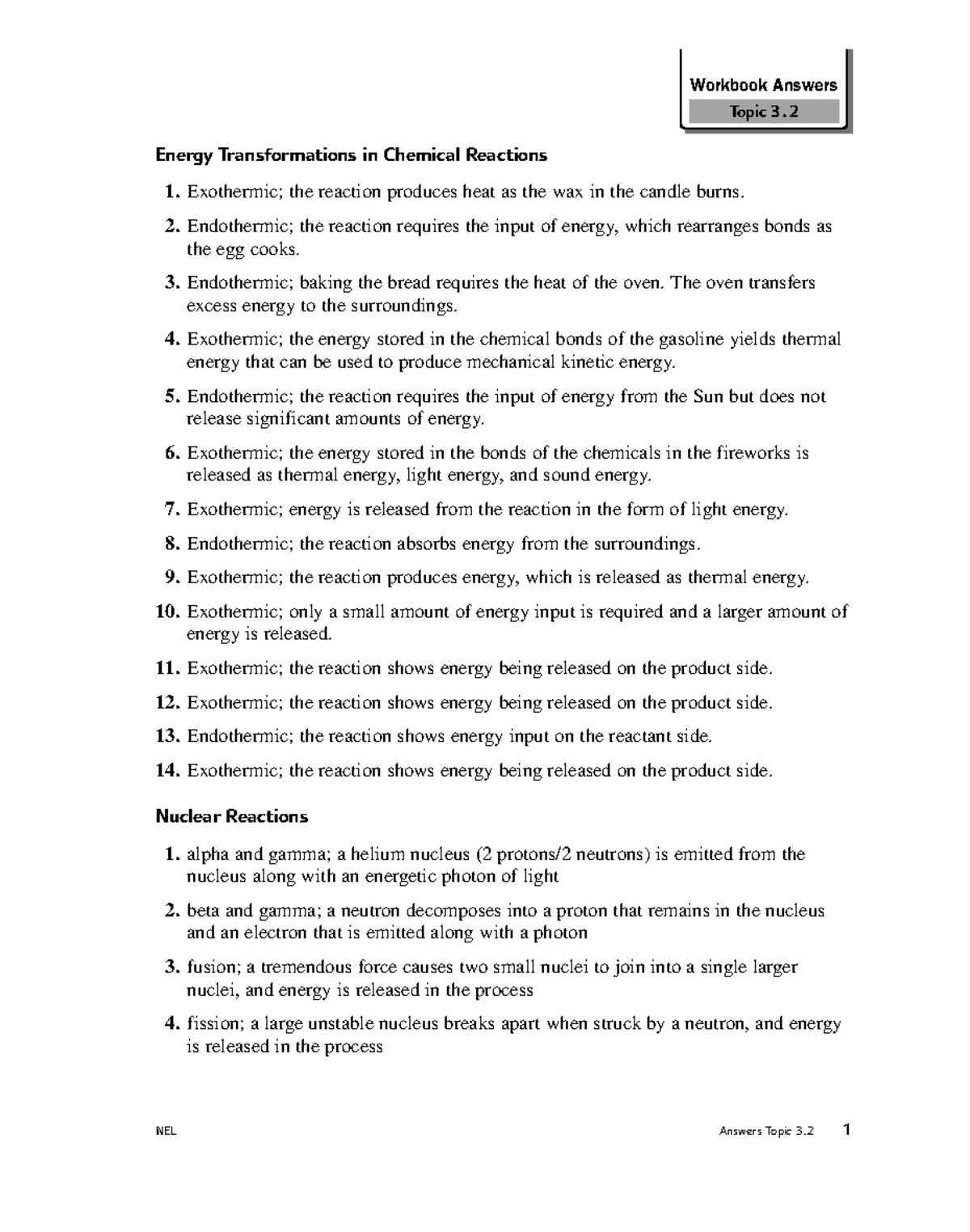 Wba topic 3 2 - Heath chemistry booklet - Topic 3. 2 NEL Answers Topic ...