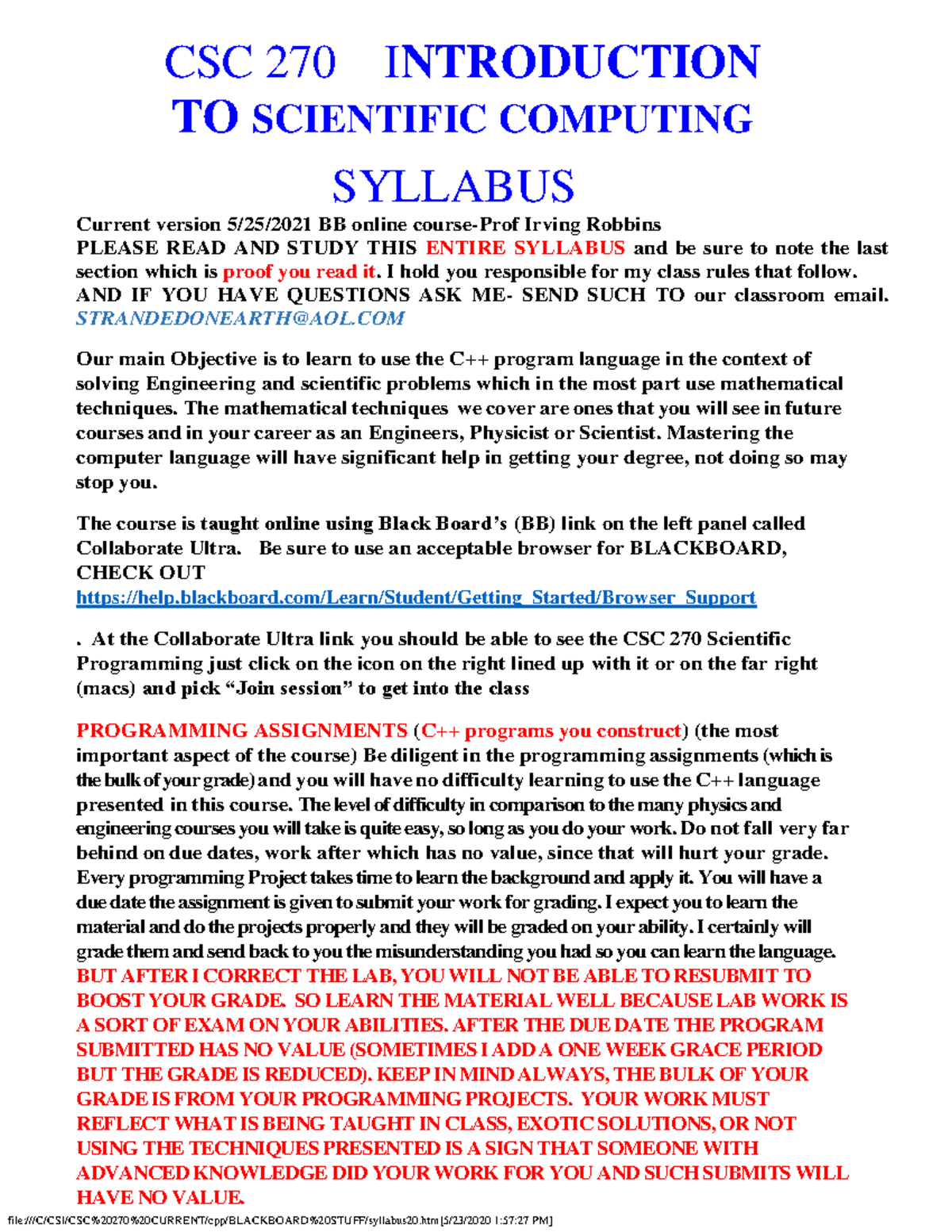 Syllabu 3 CSC 270S21 - lab 7 class work gift uguw jebow ebwbqod - CSC ...