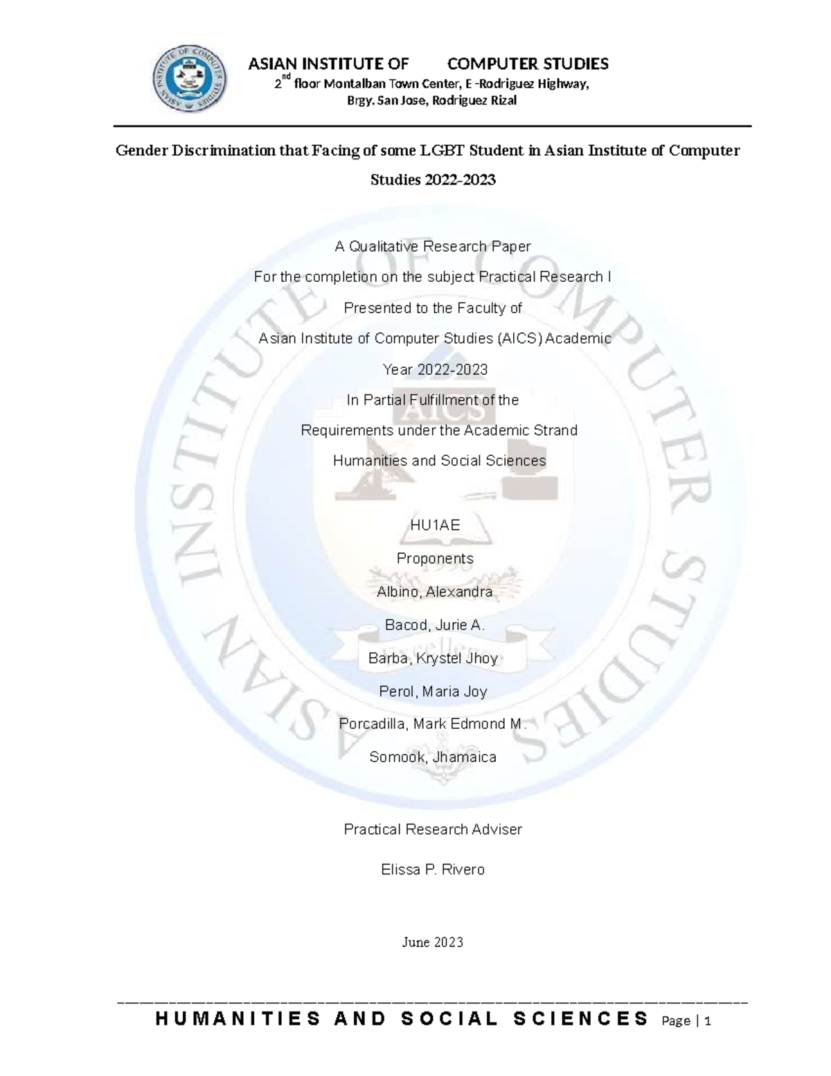 PRR1 Title-Page-bakla - 2 nd floor Montalban Town Center, E - Rodriguez ...