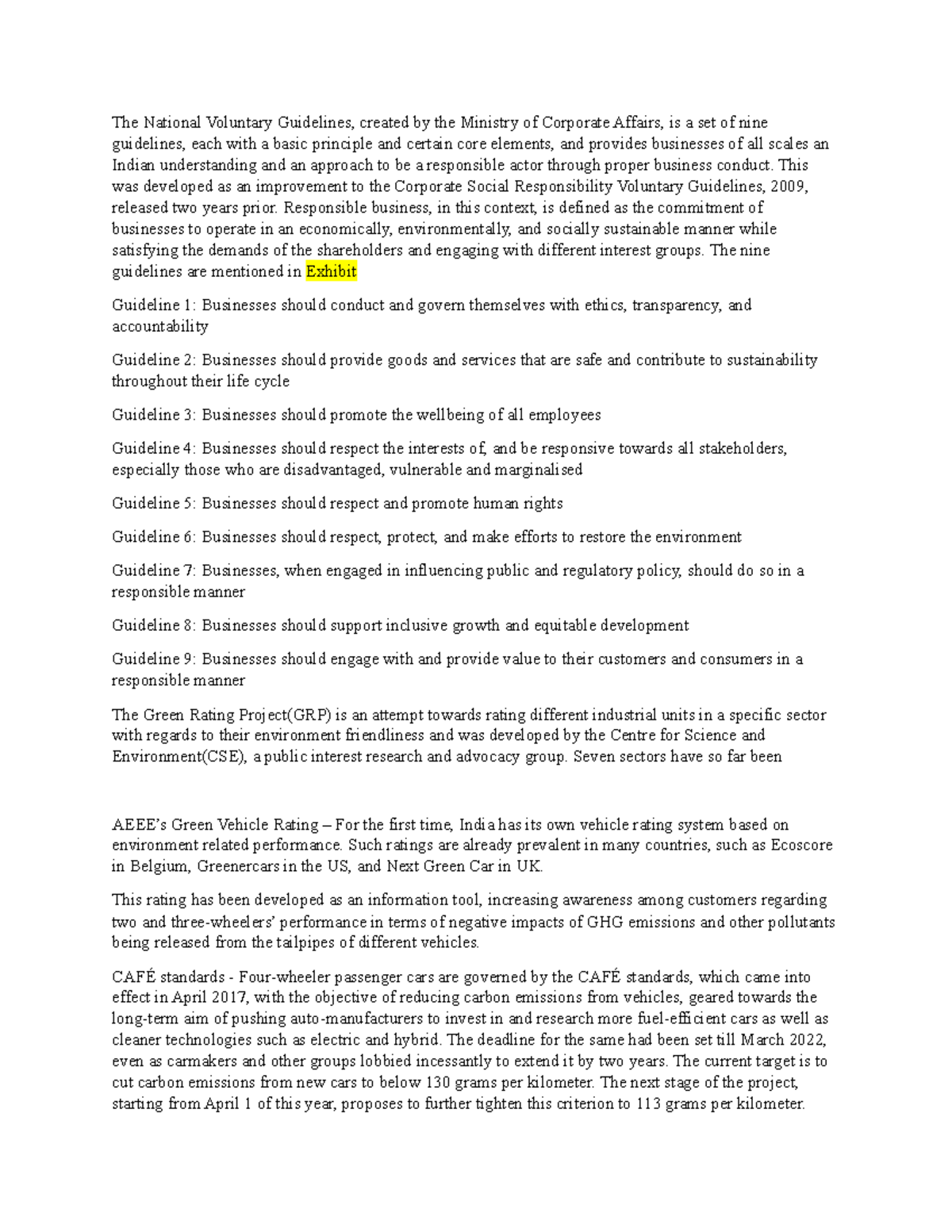 The Green Rating Project - The National Voluntary Guidelines, created ...