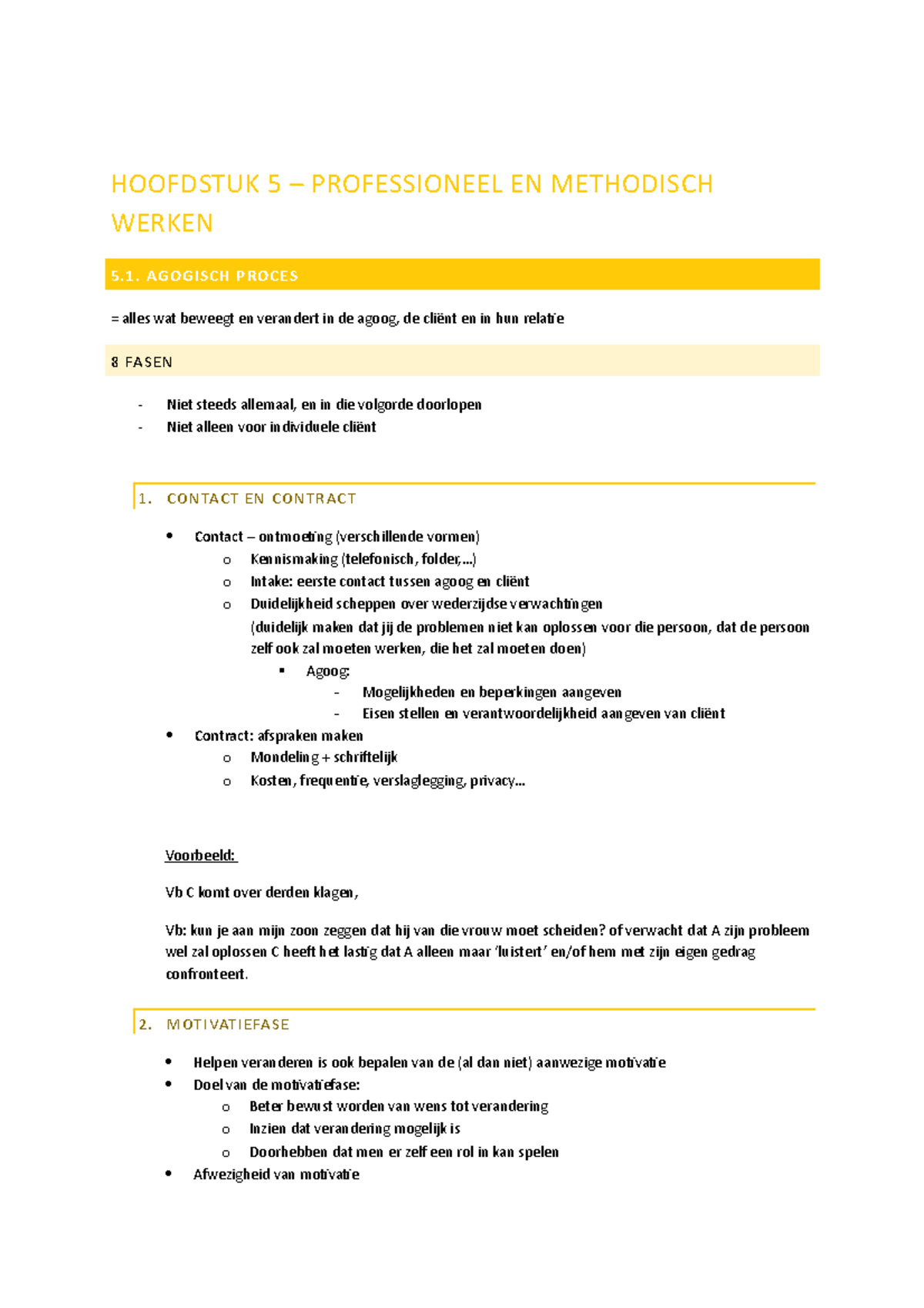 Samenvatting hoofdstuk 5 agogiek - HOOFDSTUK 5 PROFESSIONEEL EN ...