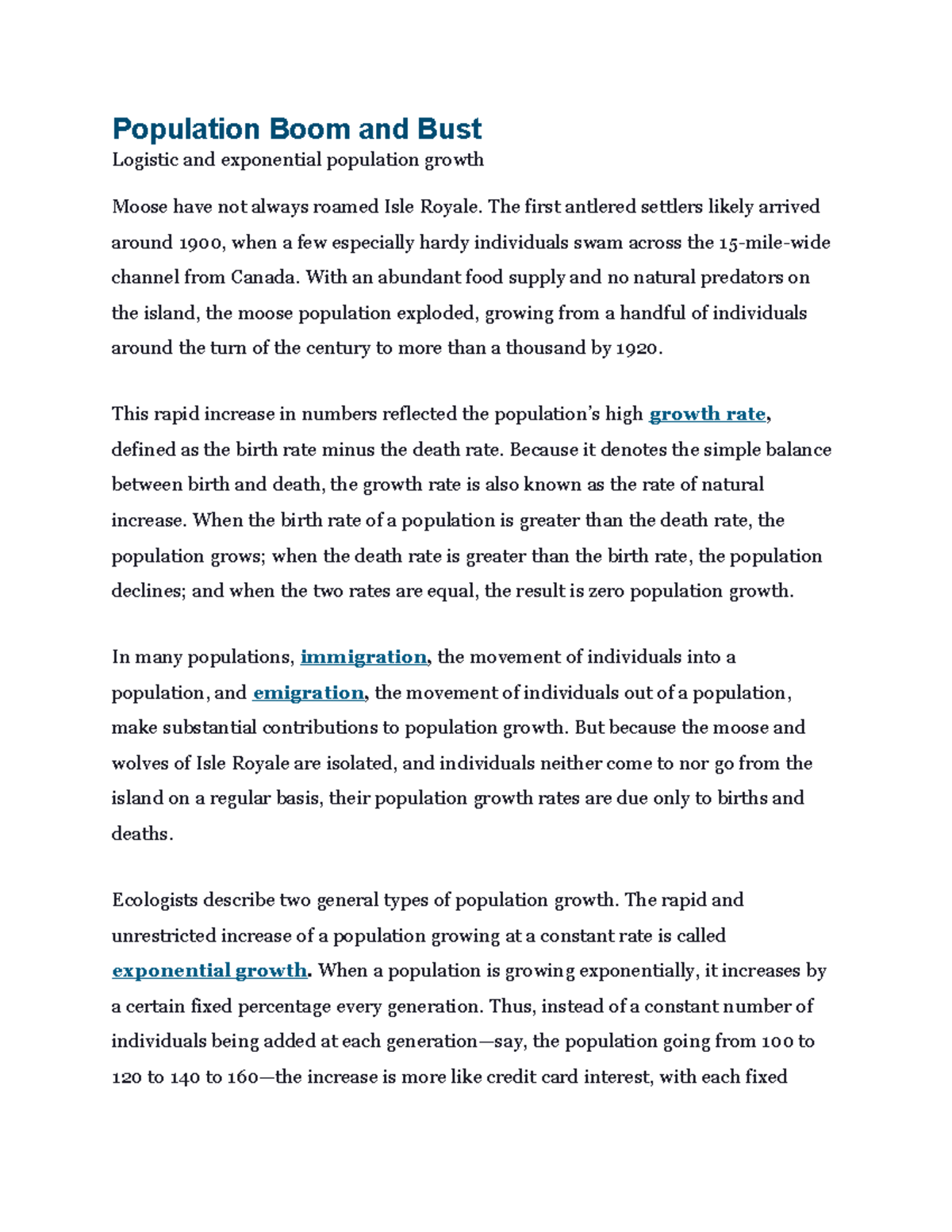 Bio ch. 20.3- Population Boom and Bust - Population Boom and Bust ...