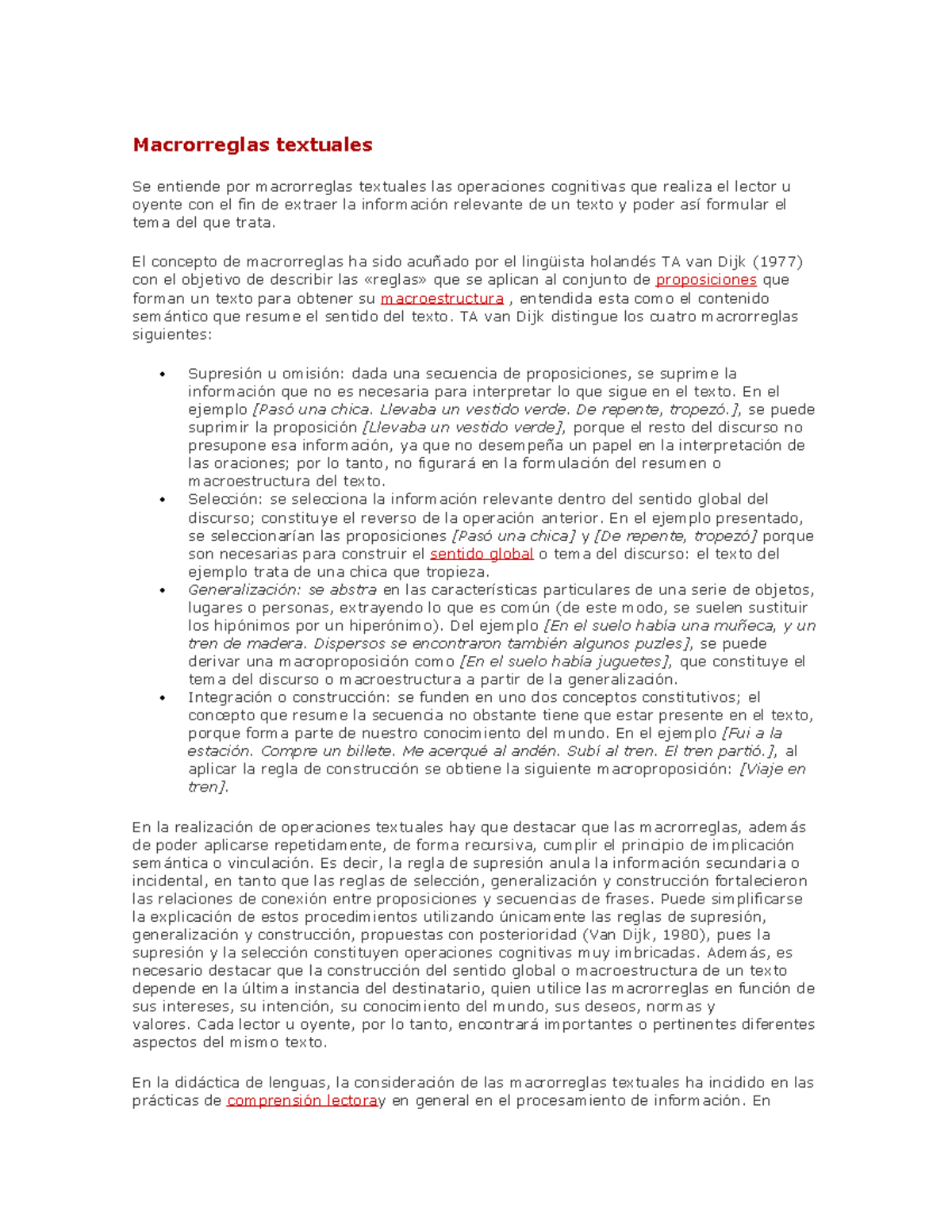 Macrorreglas textuales - El concepto de macrorreglas ha sido acuñado ...