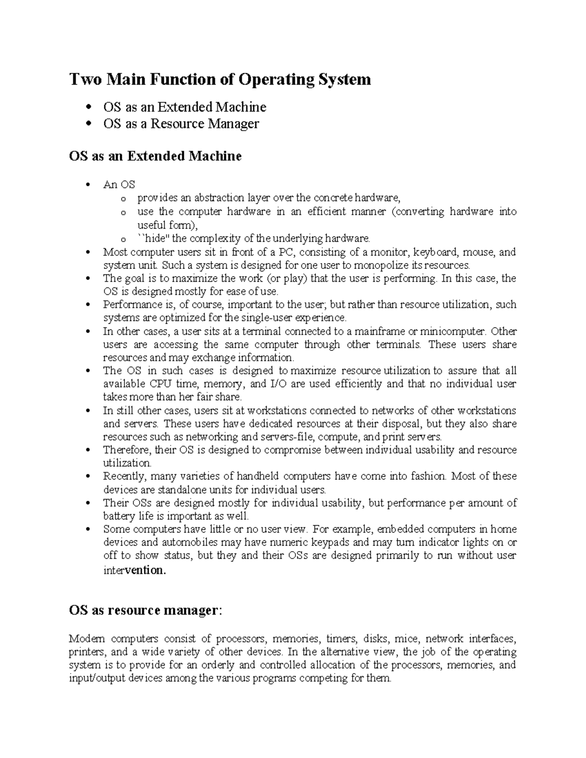OS-lec2 - jdsjkdsjkdsjksdik - Two Main Function of Operating System OS ...