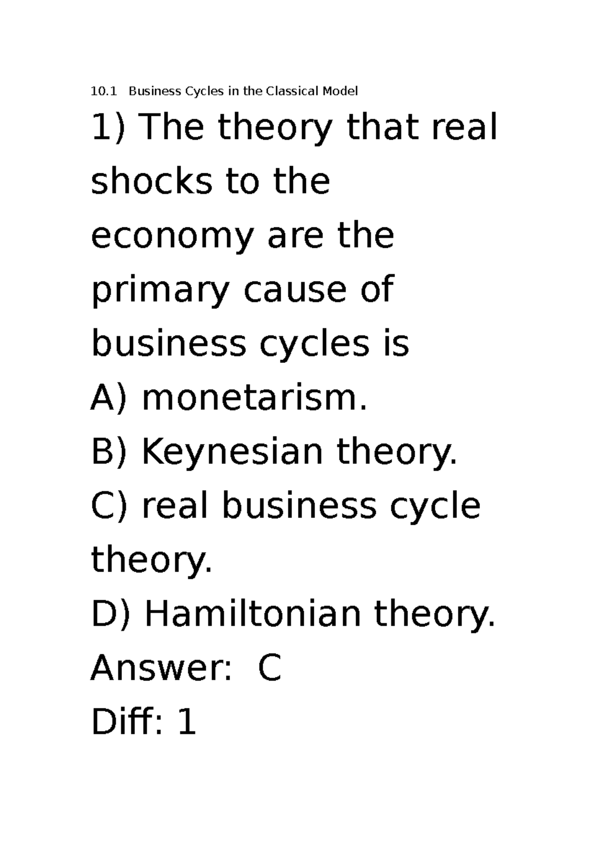 總經 - 123 - 10 Business Cycles in the Classical Model 1) The theory that ...