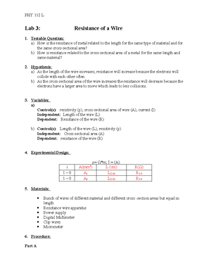 Phy112l - notes - Lab 9: Lenses The objective of this lab is to ...