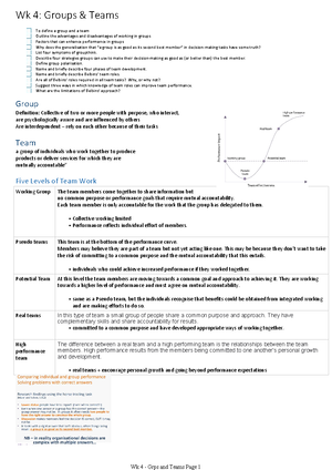 Groups + teams Wk4 - Groups + teams _Summary: Teams can enable extra ...