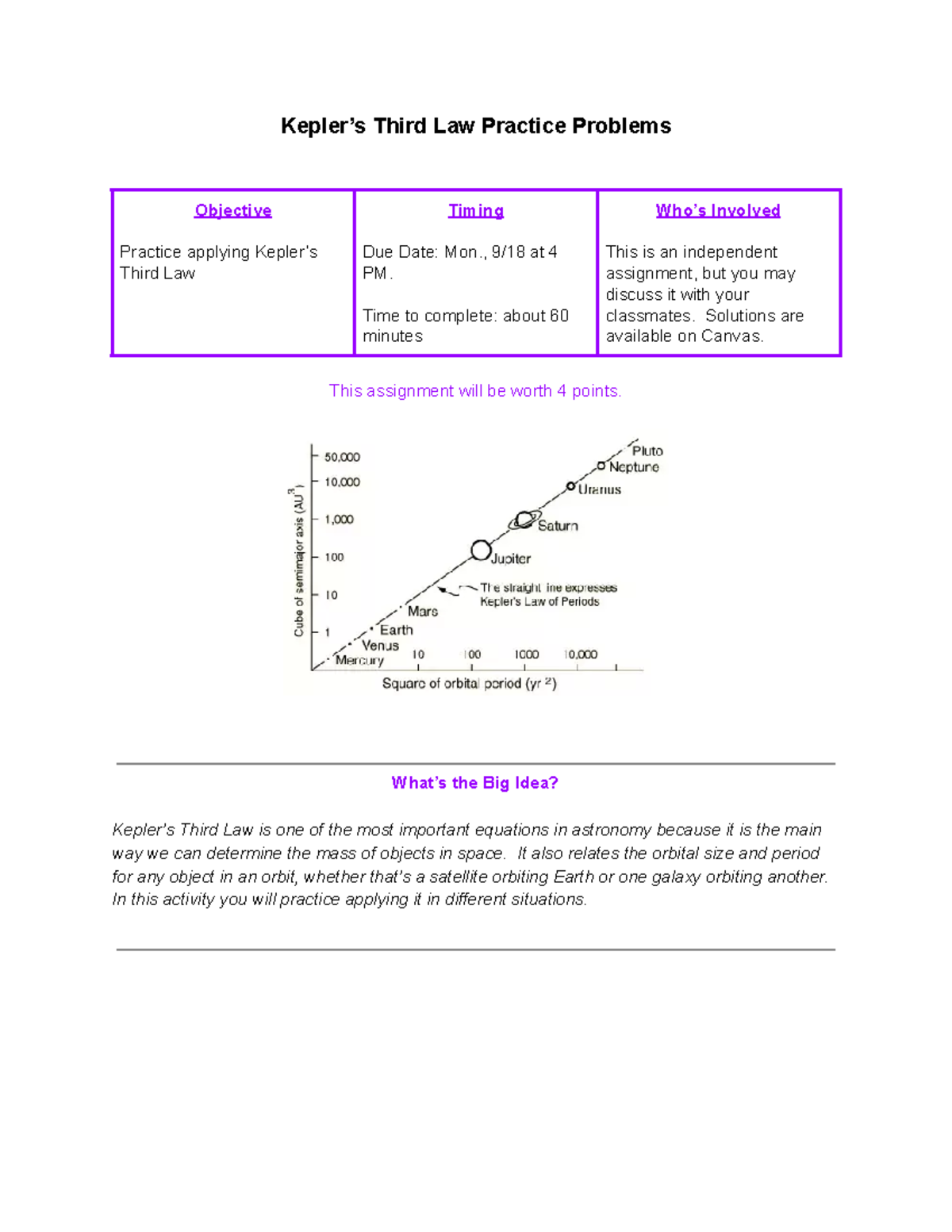 Kepler's Third Law Practice Problems HW - Google Docs - Kepler’s Third ...
