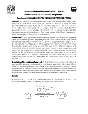 Experiment 01. Synthesis of pyrroles of Paal-Knorr - Laboratory of ...
