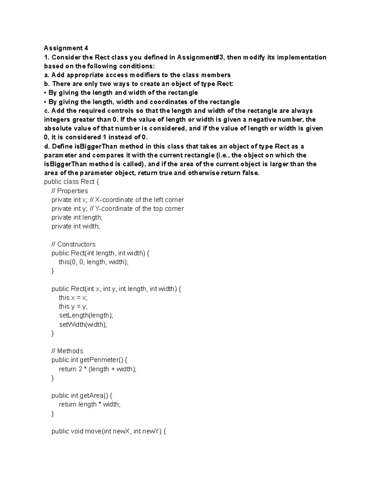 Object-oriented Programming A4 - Assignment 4 Consider the Rect class ...