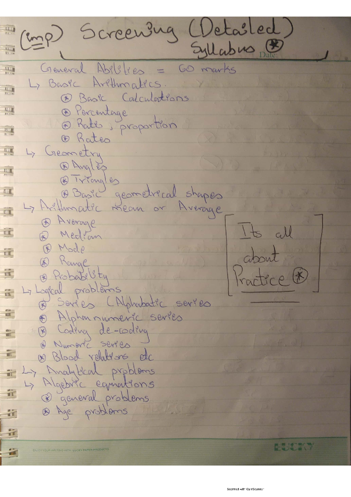 Lecture 1 - Notes for css mpt - (imp) Screening (Detailed) Syllabus ...