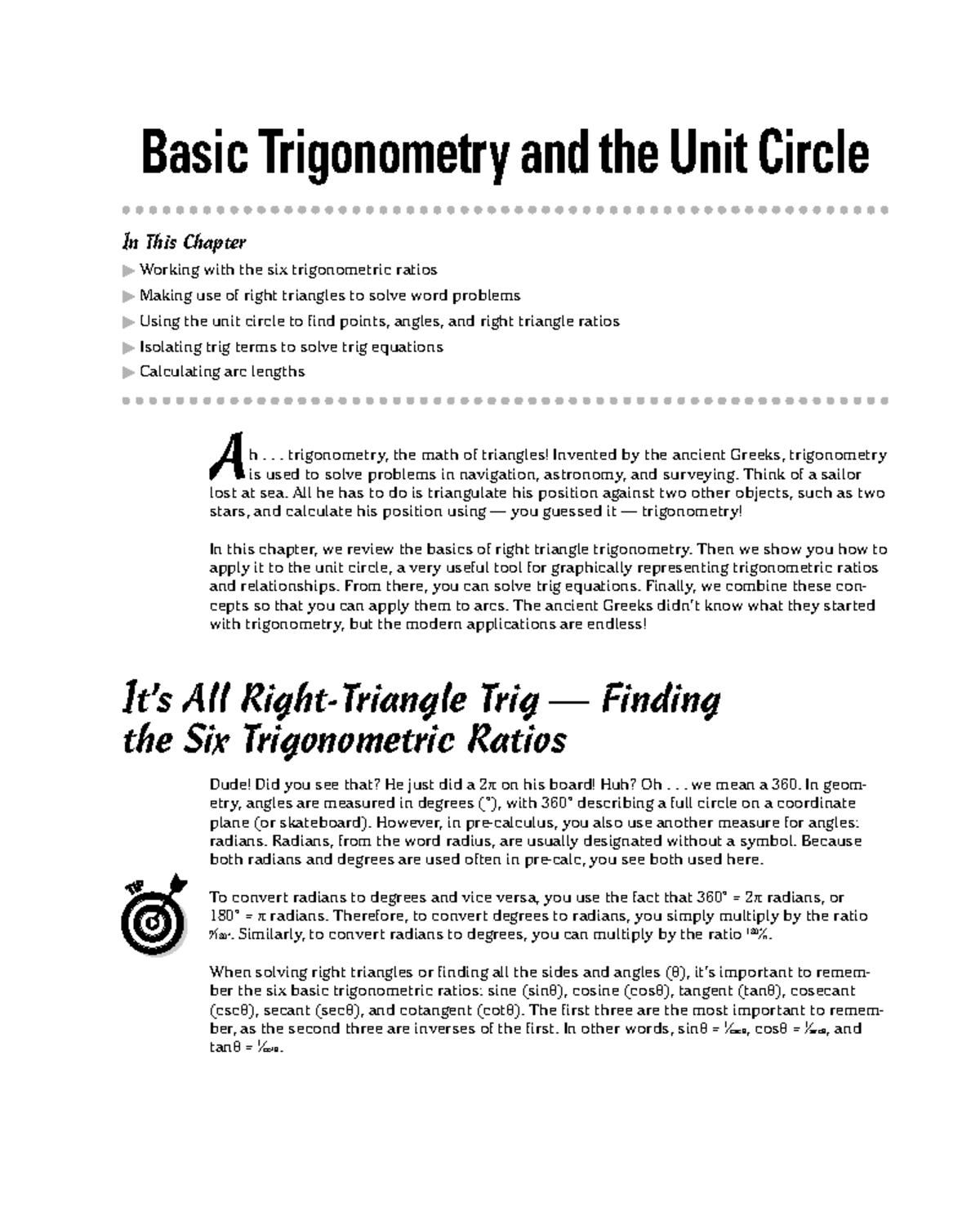 Basic Trigonometry and the Unit Circle - .. trigonometry, the math of ...