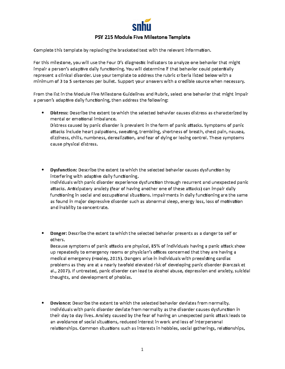 PSY 215 Module Five Milestone - For this milestone, you will use the ...