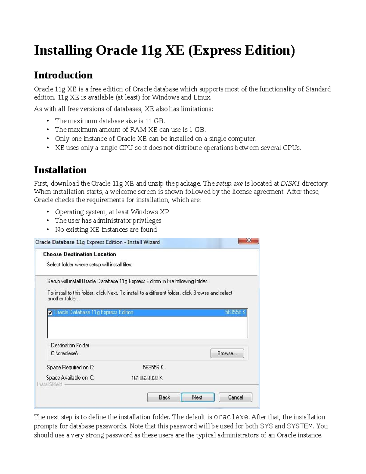 Instalacion Oracle 11g Xe Windows Installing Oracle 11g Xe Express