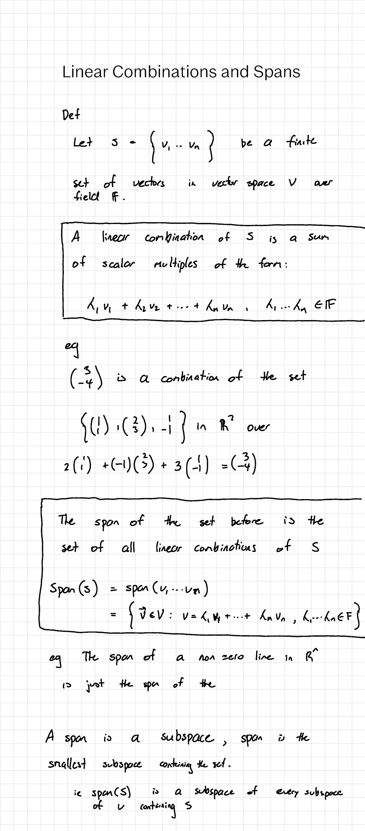 Linear Combinations - MATH1231 - Studocu