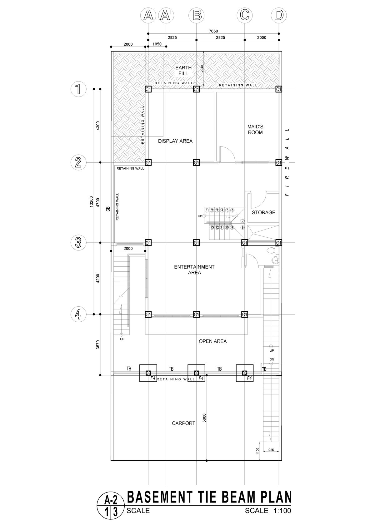 Taloy-1 - DESIGN 2 - SCALE 1: B ASEMENT TIE BEAM PLAN A- 3 1 5000 2000 ...
