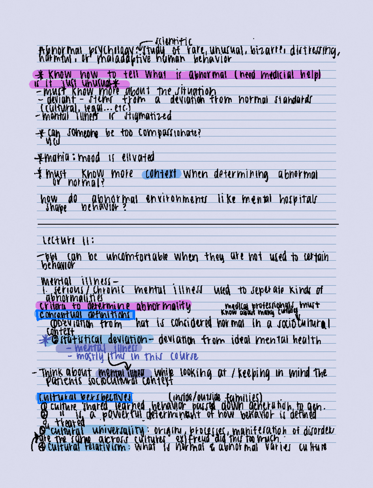 Module 2 Lecture Notes 02 01 18 For Spring 2018 For Abnormal Psych