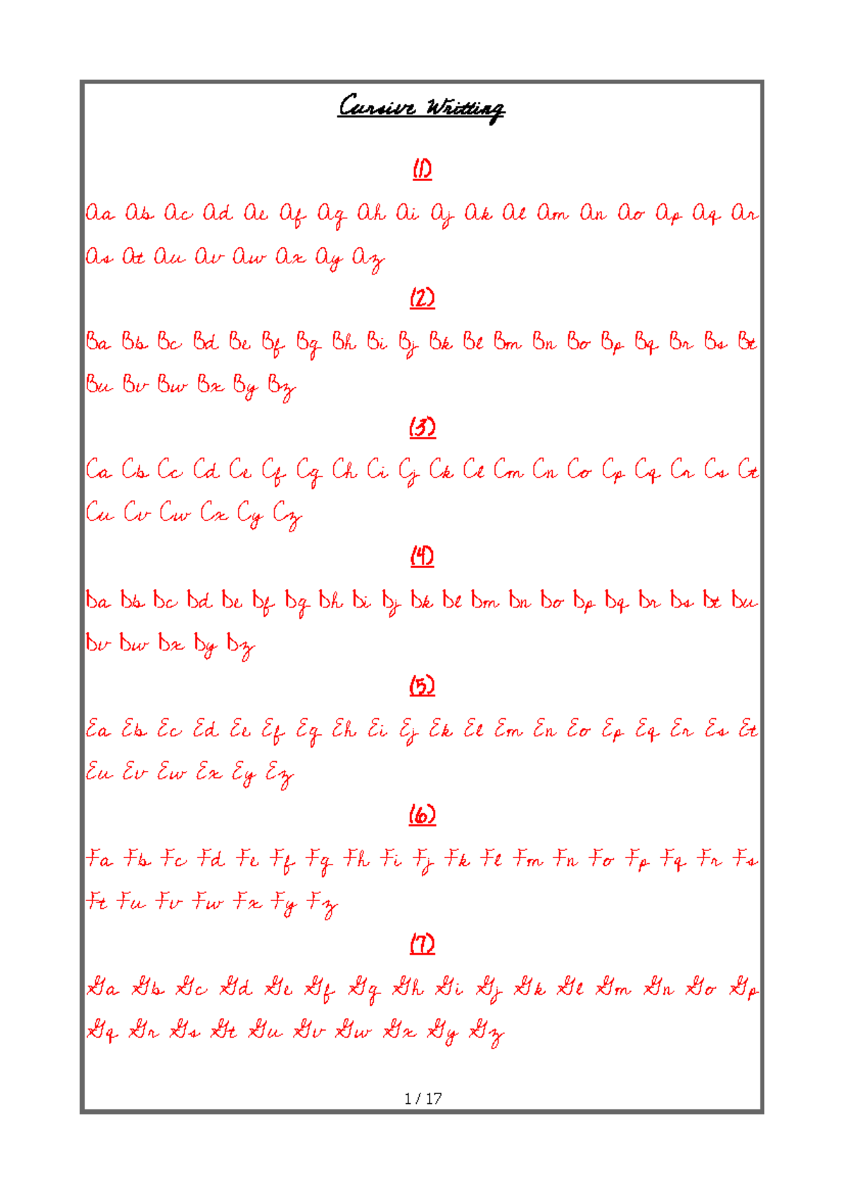 Cursive Handwritting - Handwrrriting - (1) Aa Ab Ac Ad Ae Af Ag Ah Ai ...