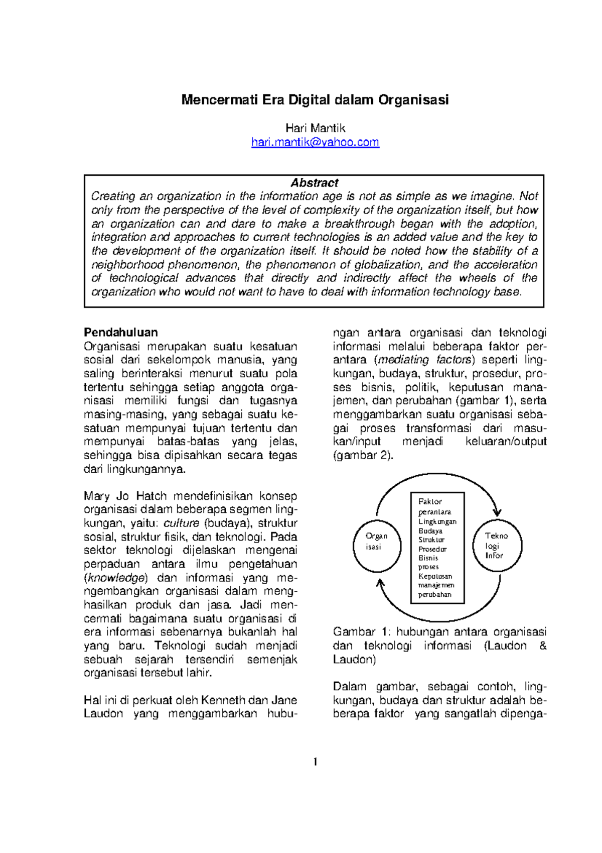 61 117 1 SM - dasdf - Mencermati Era Digital dalam Organisasi Hari ...