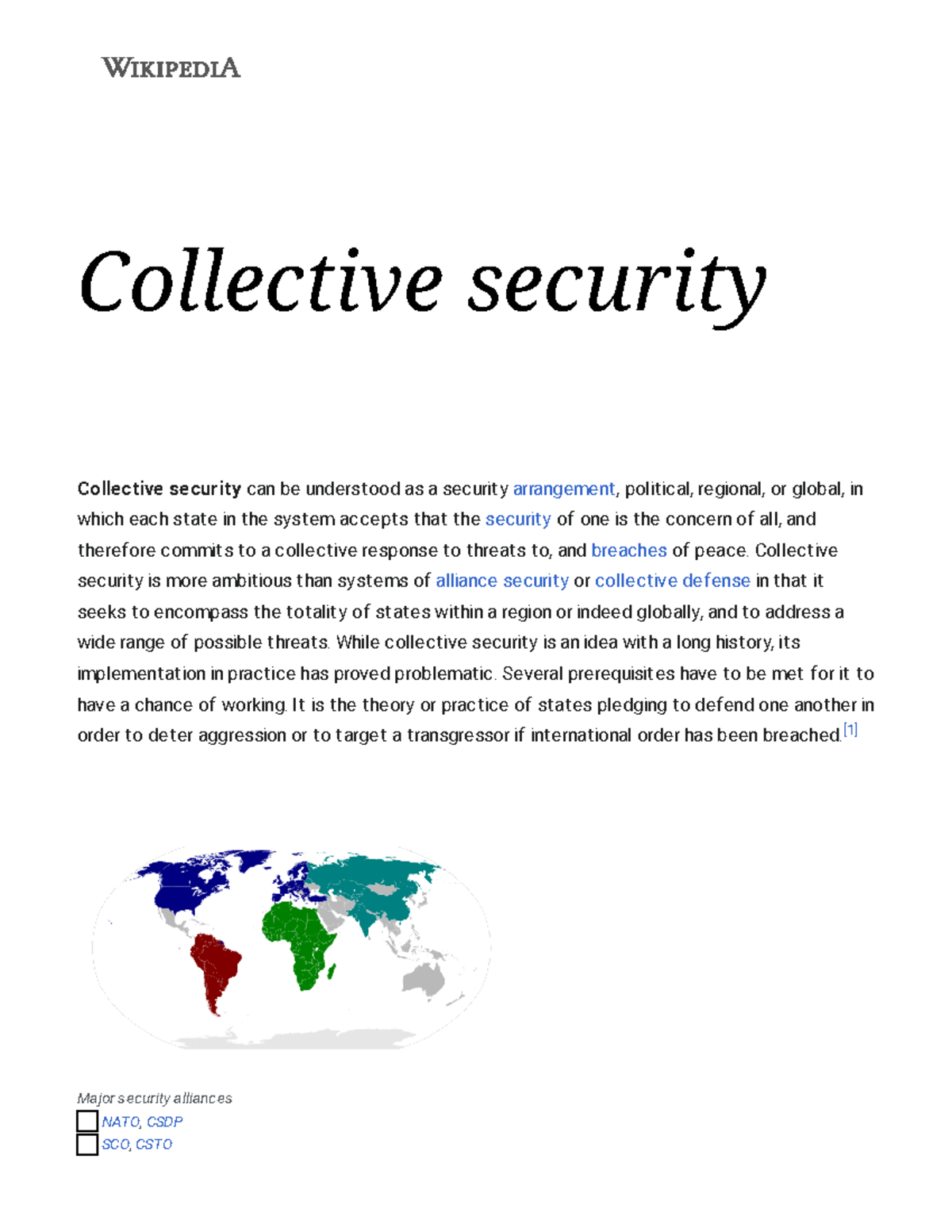 Collective security - international politics /kashmir university ...